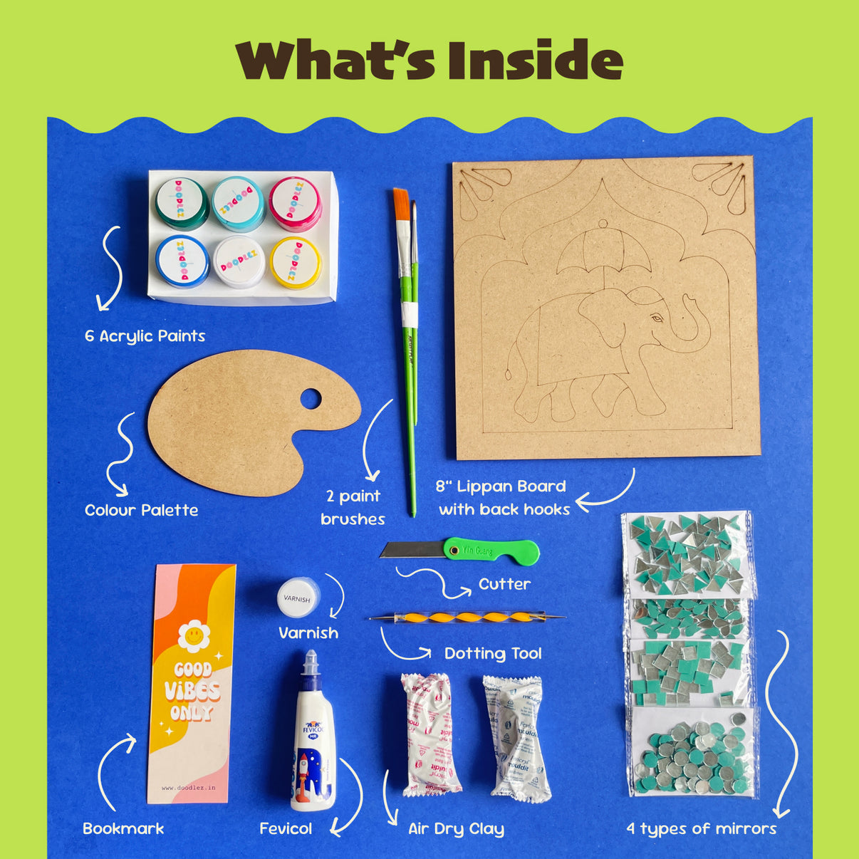DIY Elephant Lippan Art Kit: Create Stunning Art | Doodlez.in