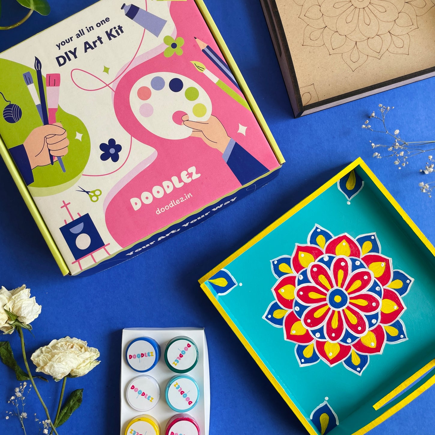DIY Mandala Tray Kit: Create Stunning Art | Doodlez.in